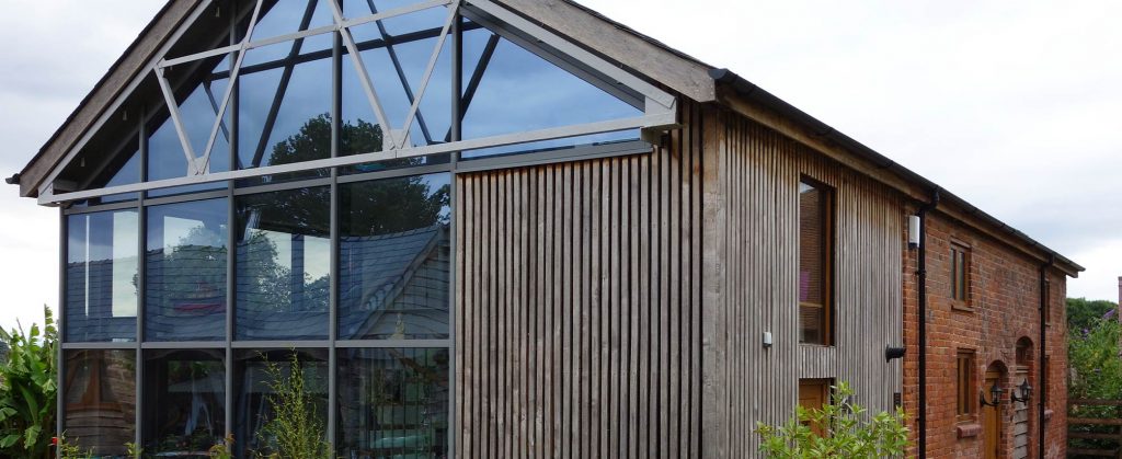 Contemporary extension to a barn conversion in herefordshire